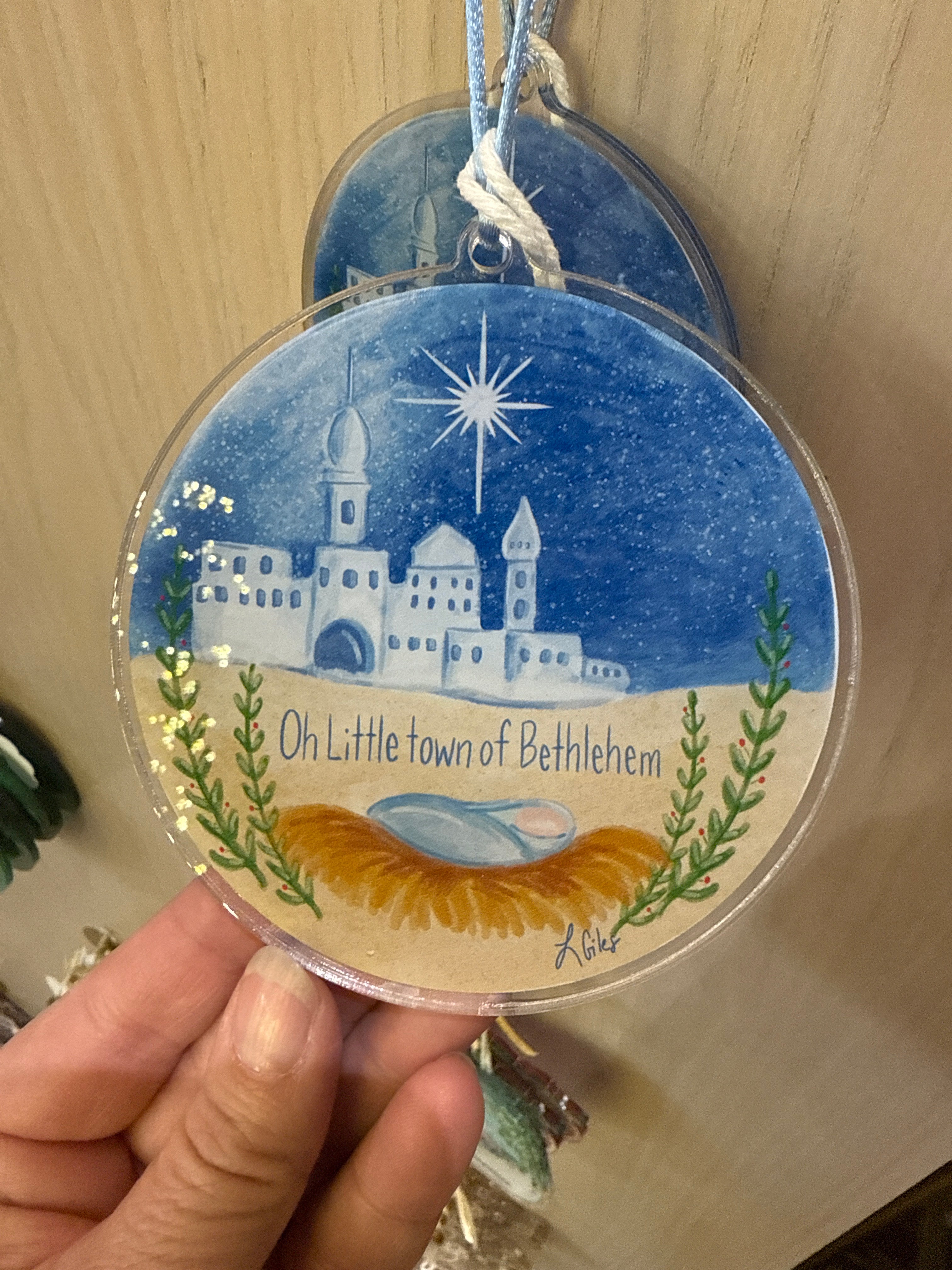 Bethlehem Ornament Acrylic – Laura Giles Art